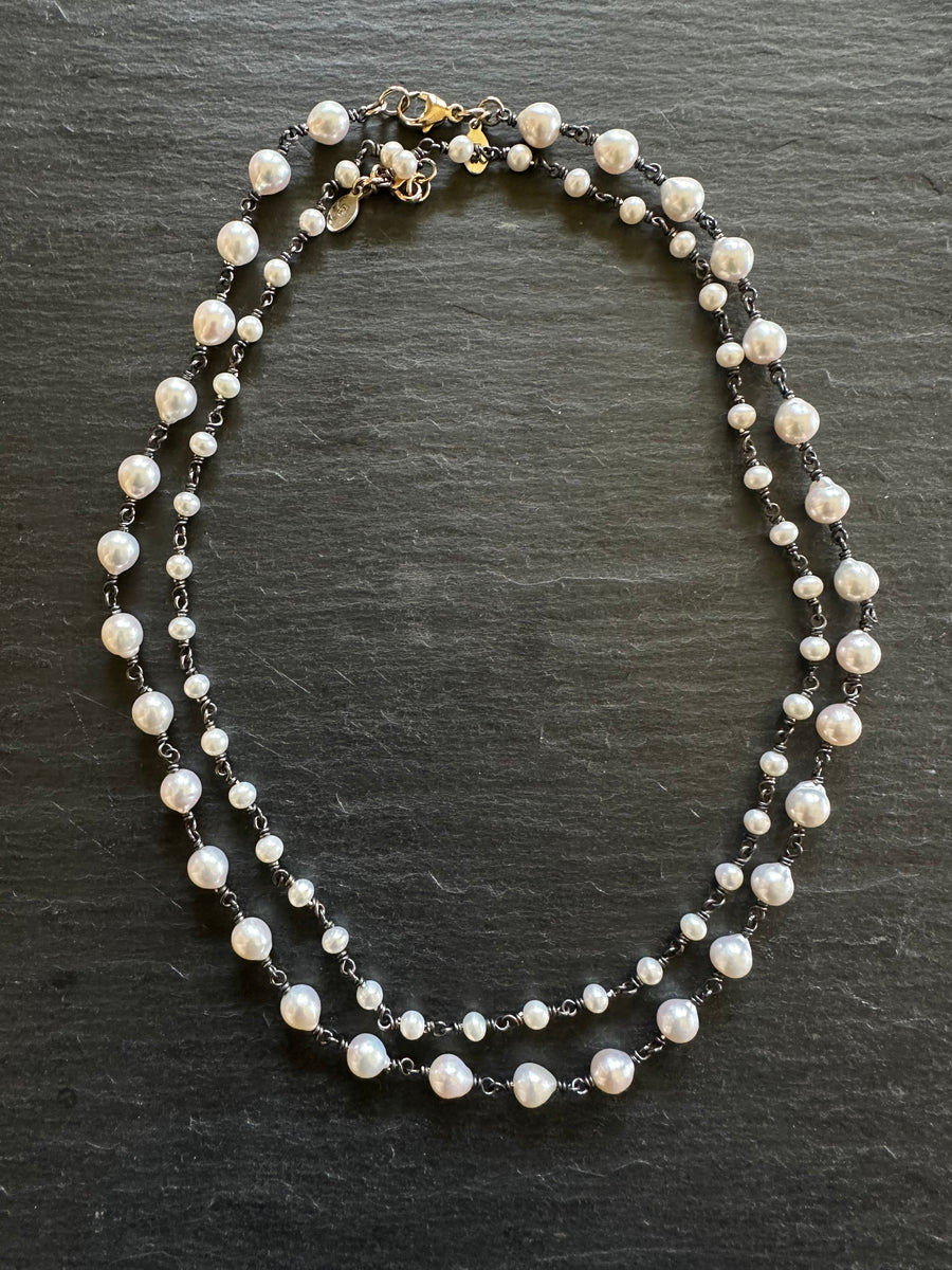 HAND STRUNG SMALL BAROQUE PEARL NECKLACE – Tina Negri Jewelry